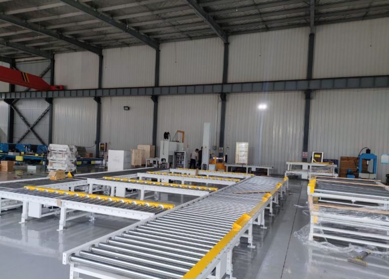 Automatic Transfer Turntable Power Motorized Pallet Roller Conveyor ...